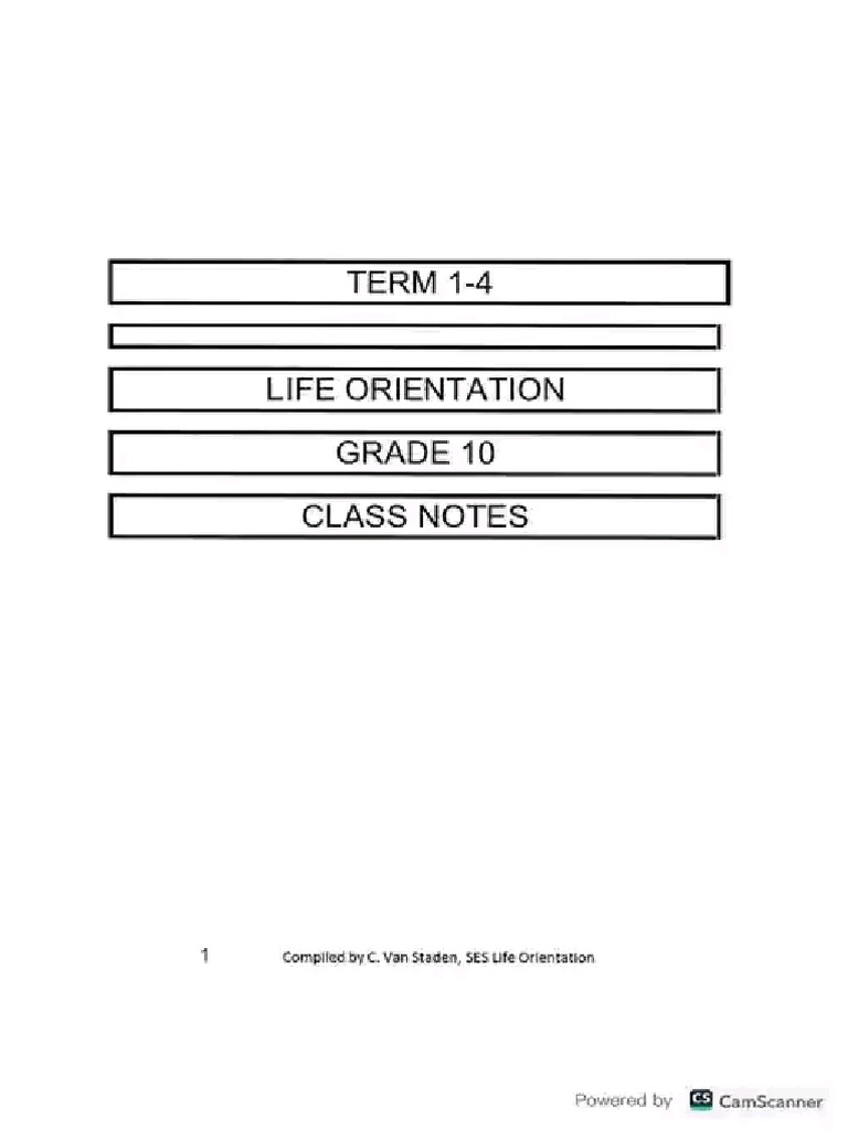 Grade 10 LO Notes Development of The Self in The Society. | PDF