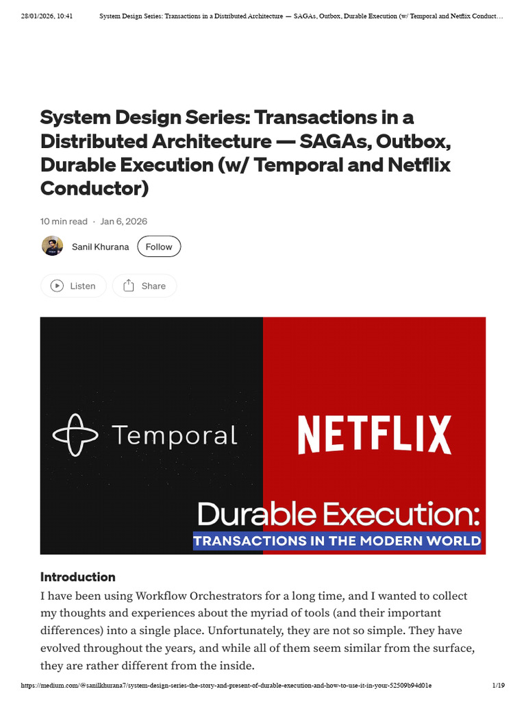 System Design Series: Transactions in A Distributed Architecture ...