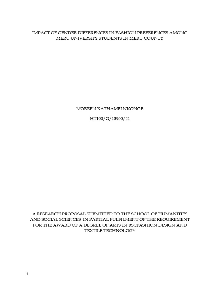 Final Project - Moreen | PDF | Fashion | Gender