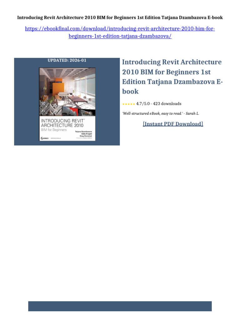 Introducing Revit Architecture 2010 BIM for Beginners 1st Edition ...
