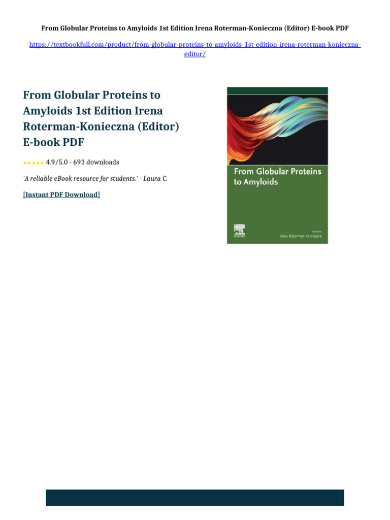 From Globular Proteins to Amyloids 1st Edition Irena Roterman-Konieczna ...