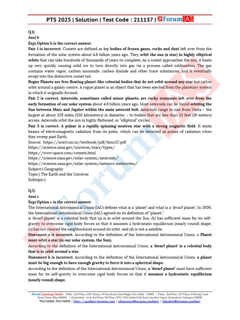 PTS 2025 Preparatory Test 17 - 211137 Solutions Eng | PDF | Plate ...