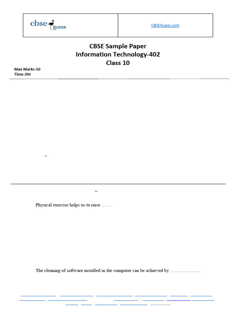 IT - Sample Paper - Sanjay Kumar | PDF | Databases | Computing