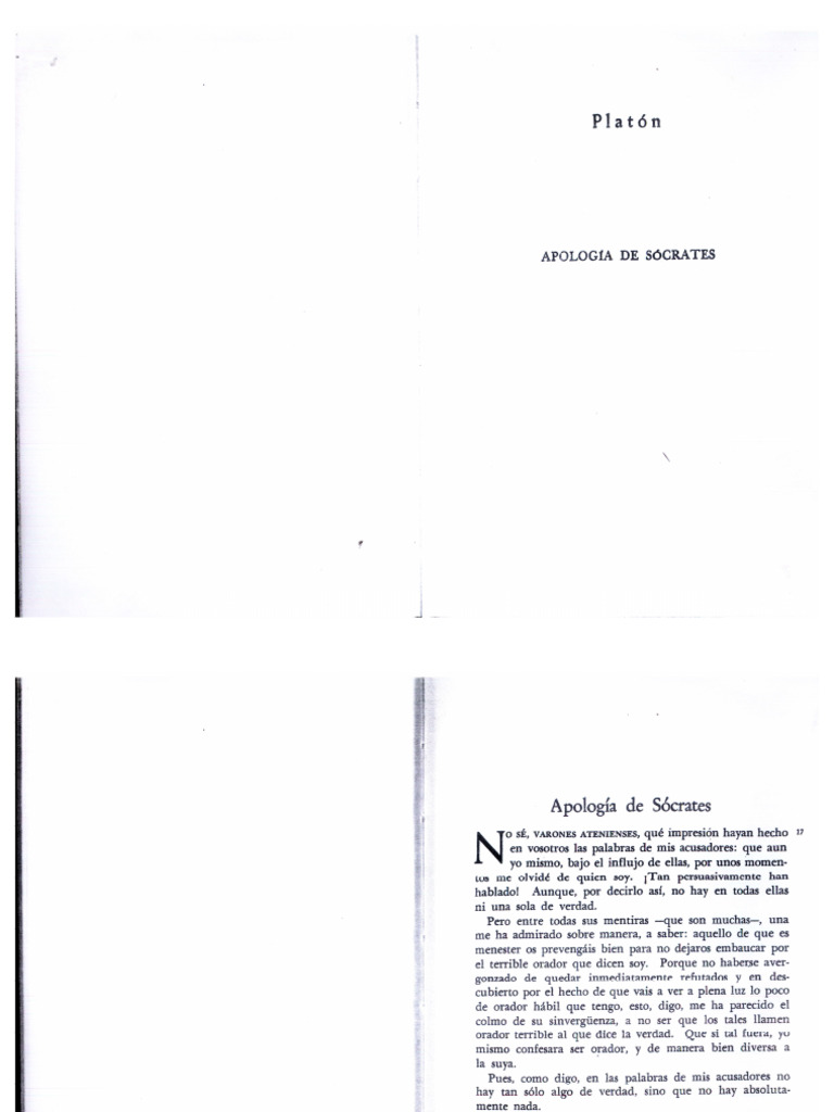 PLATON, APOLOGIA DE SOCRATES 1 | PDF