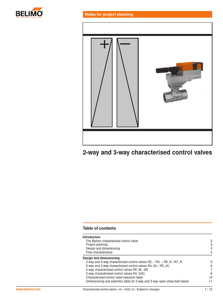 Belimo Notes for Project Planning 2 Way 3 Way Characterised Control ...
