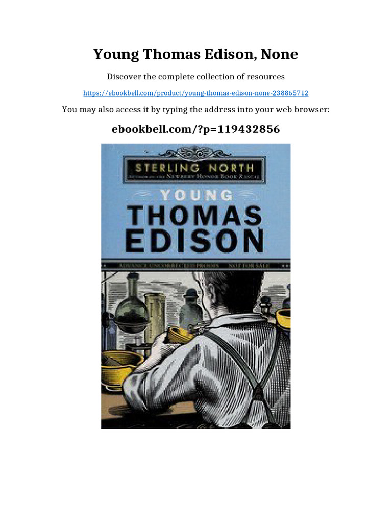 Young Thomas Edison, None Digital Version 2025 | PDF | Reaction Rate ...
