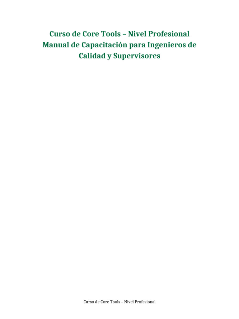 Curso Core Tools Profesional | PDF