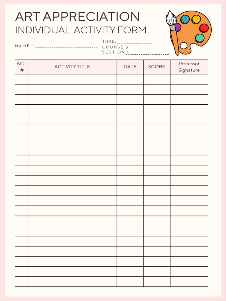 Art App Form | PDF