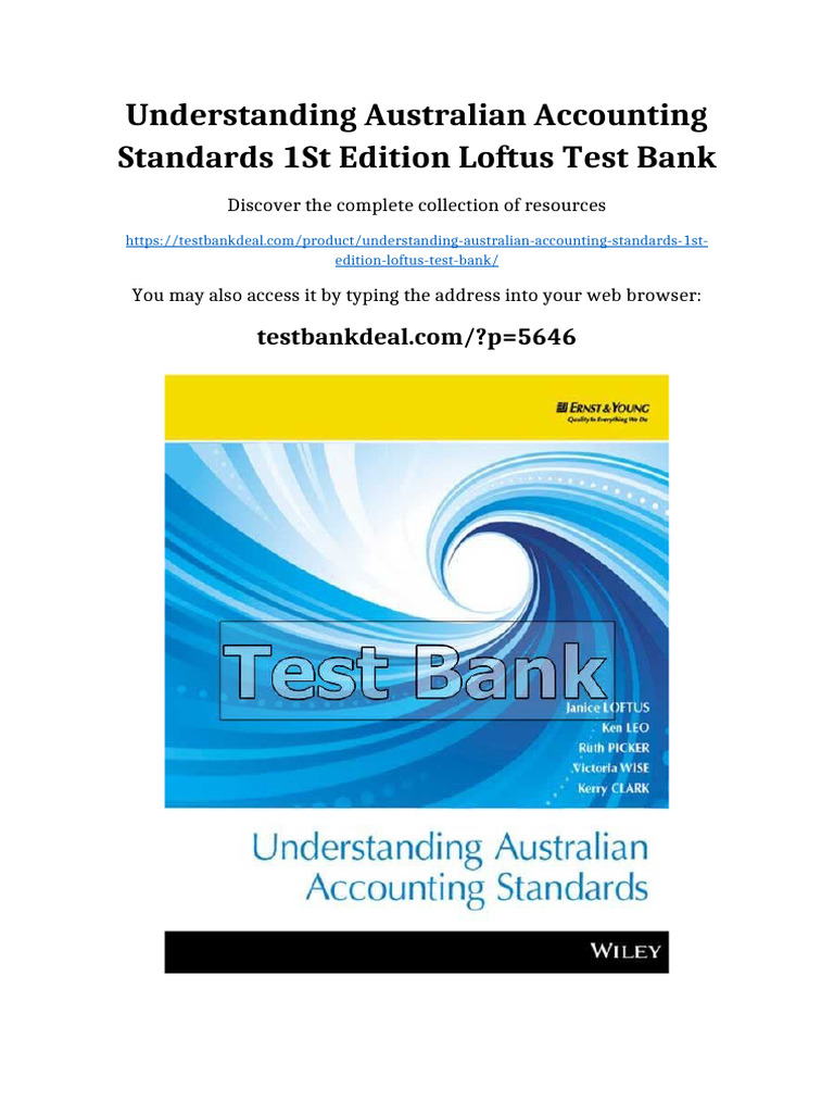 Understanding Australian Accounting Standards 1st Edition Loftus Test ...