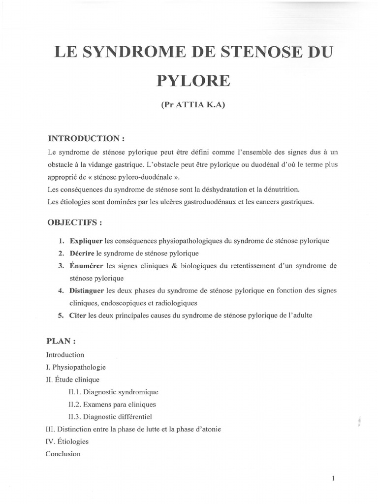 Sténose du pylore | PDF