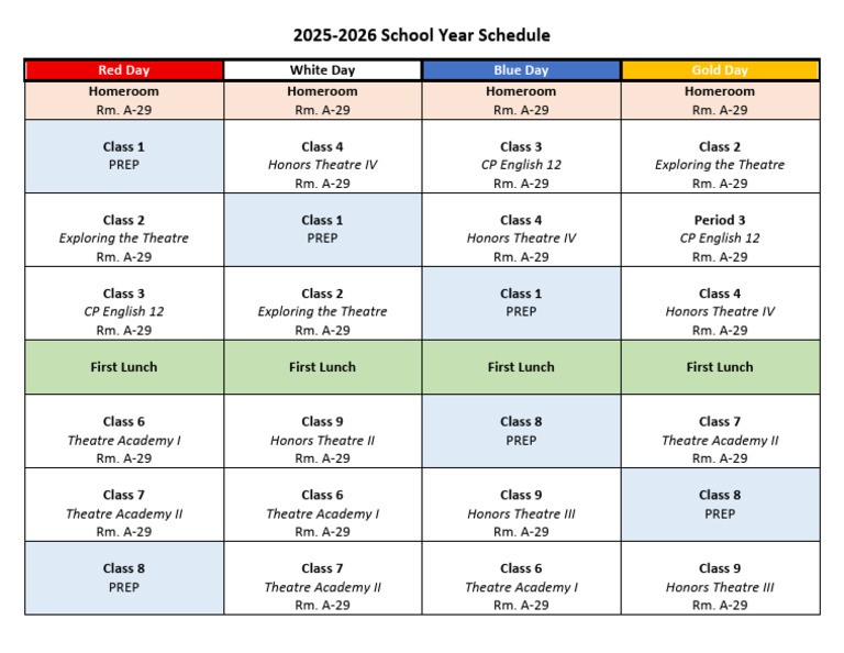 2025-26 Daily Schedule | PDF