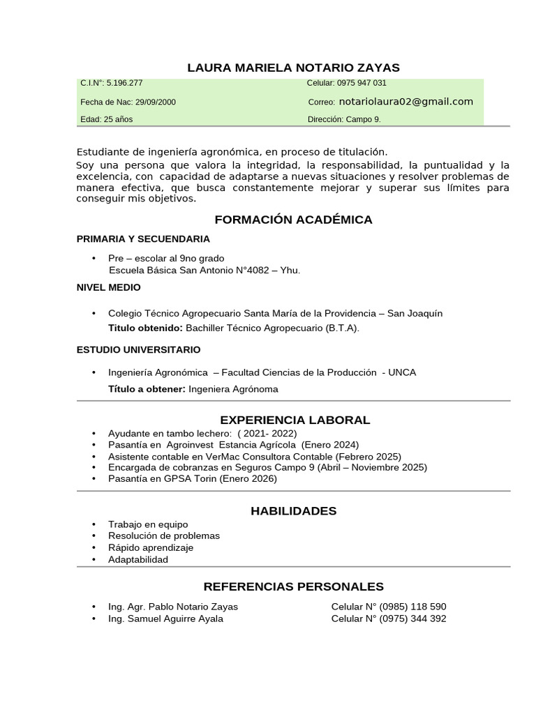 Curriculum Laura Mariela Actualizado_015103 | PDF