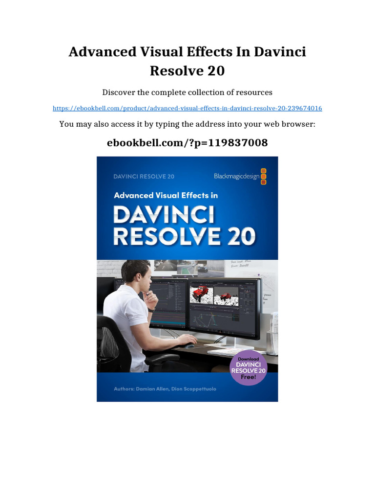 Advanced Visual Effects in DaVinci Resolve 20 Available Instanly | PDF ...