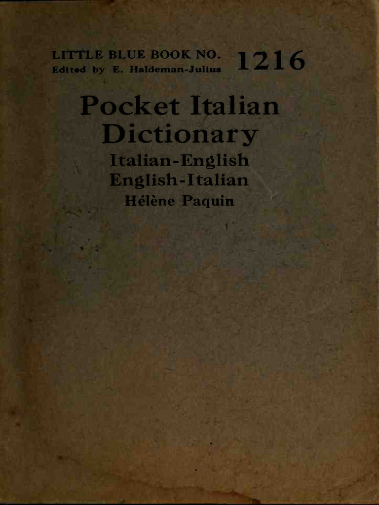 Pocket Italian Dictionary Italian English, English Italian by Hélène | PDF