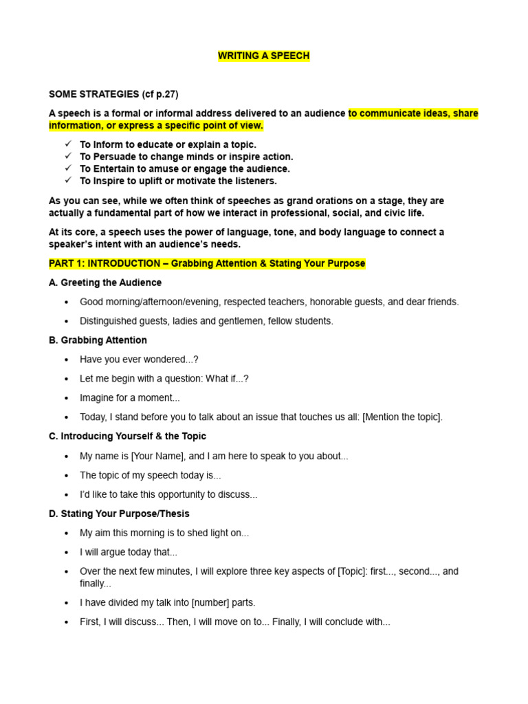 Giving A Speech On A Subject LS | PDF | Public Speaking | Cognitive Science