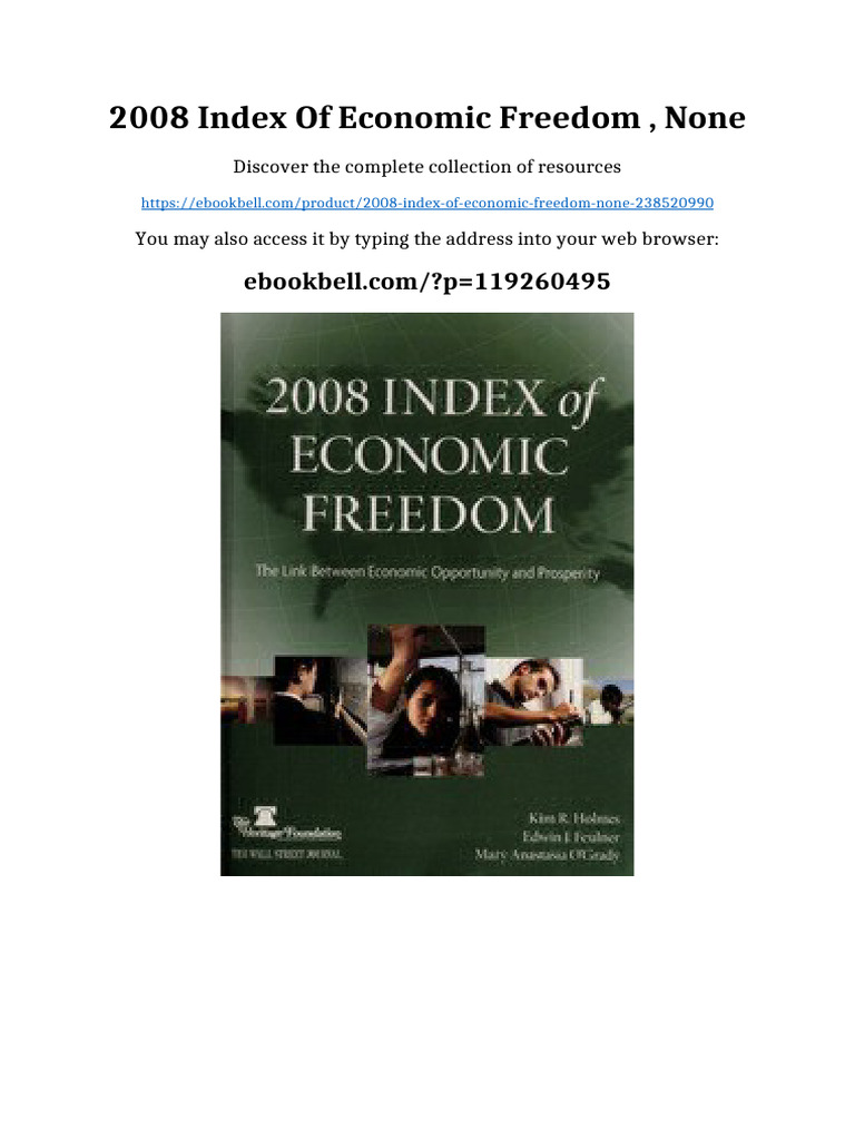 2008 Index of Economic Freedom, None Latest PDF 2025 | PDF | Wisdom | Bible