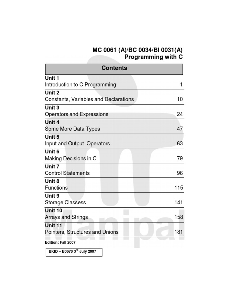Book MC0061 (A&B) | PDF | C (Programming Language) | Integer (Computer Science)