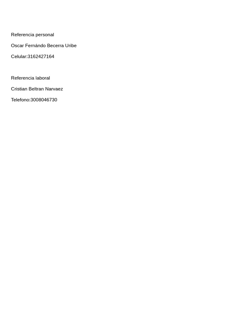 Referencia Personal | PDF