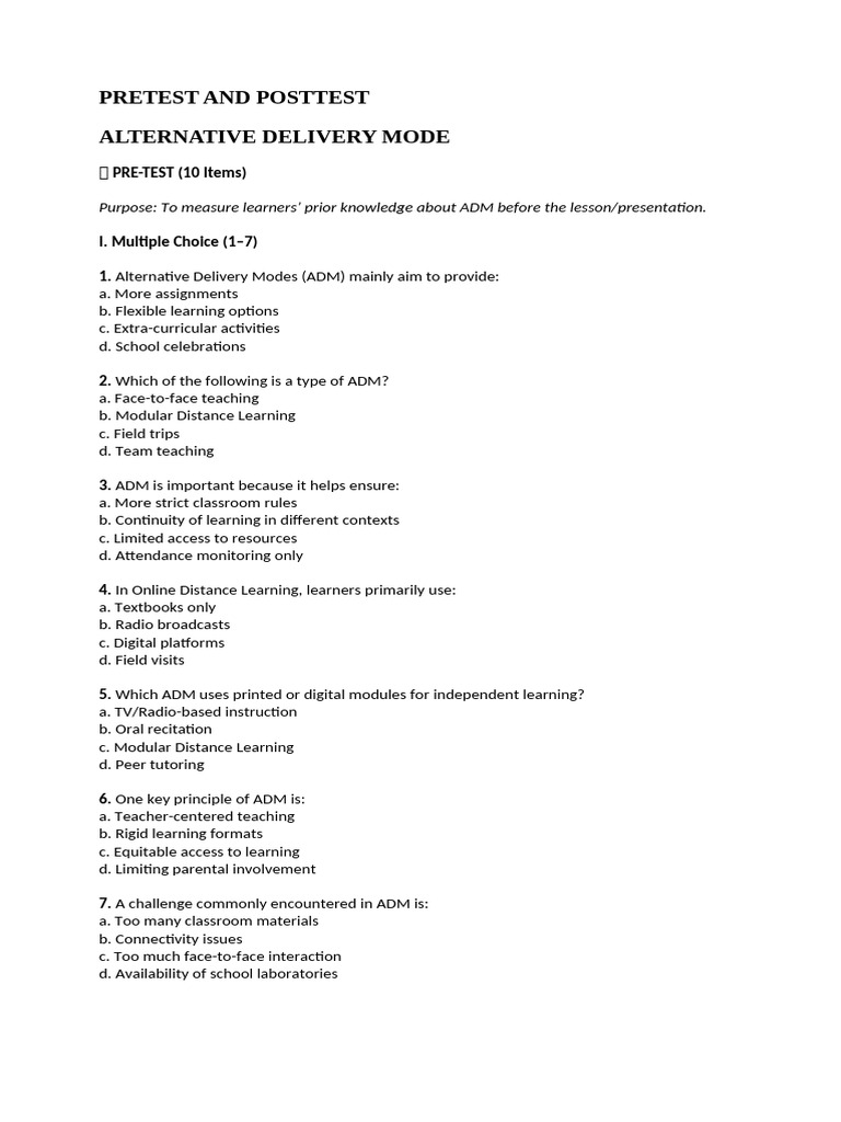 1.alternative Delivery Mode | PDF | Distance Education | Learning