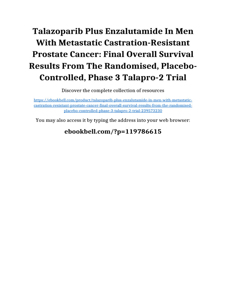 Talazoparib plus enzalutamide in men with metastatic castration ...