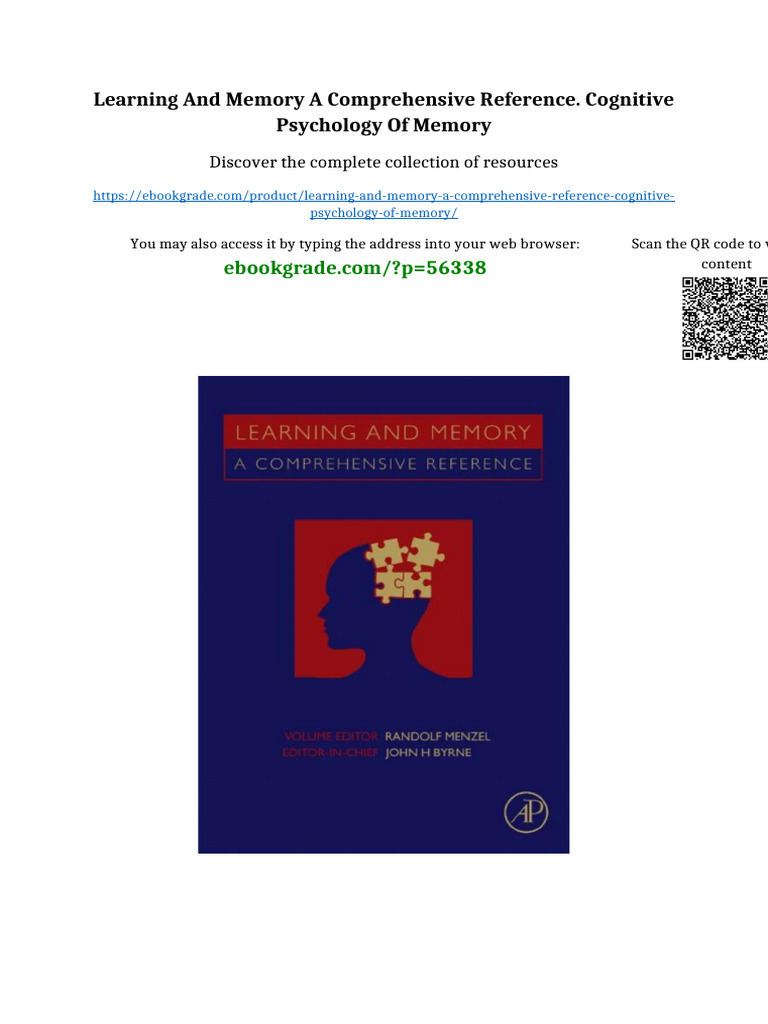 Learning and Memory A Comprehensive Reference. Cognitive Psychology of ...