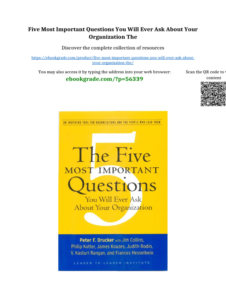 Five Most Important Questions You Will Ever Ask About Your Organization ...