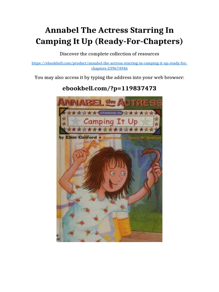 Annabel the Actress Starring in Camping It Up (Ready-for-Chapters ...