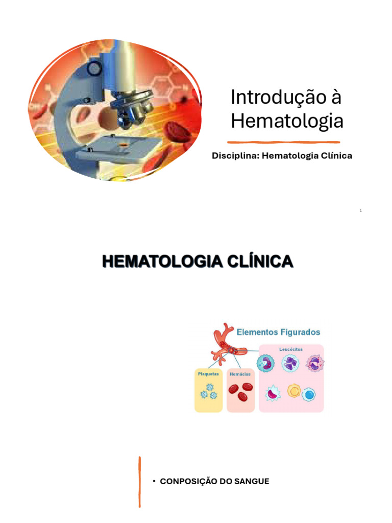 Introdu%C3%A7%C3%A3o+a+Hematologia | PDF | Hematopoiese | Sangue