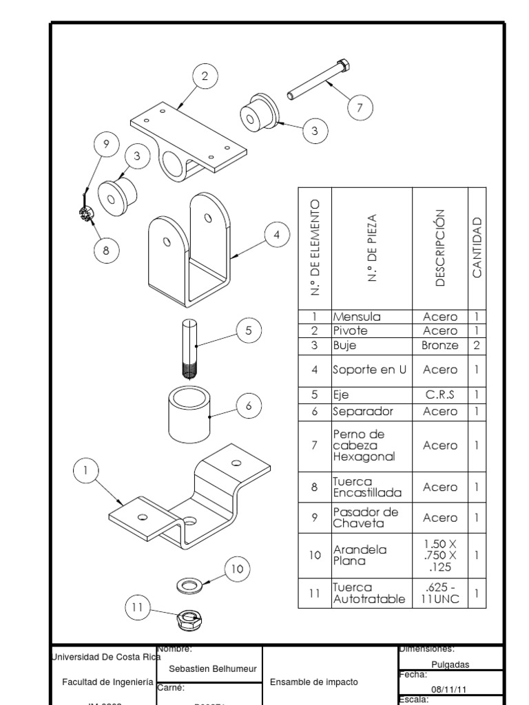 Plano (Ensamble de Impacto) - Ho | Descargar gratis PDF | Componentes ...