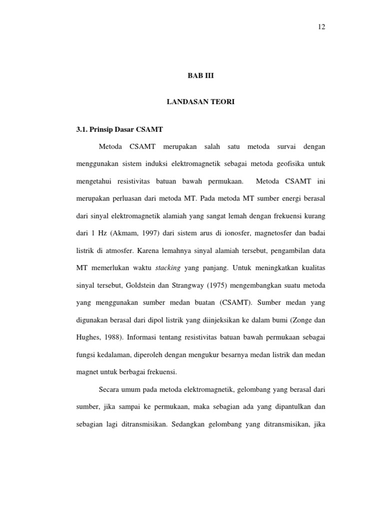 Prinsip Dasar dan Asumsi CSAMT | PDF