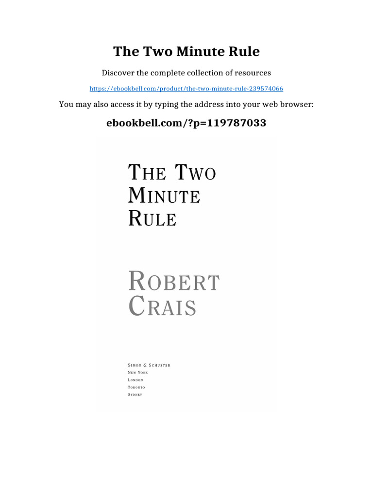 The Two Minute Rule pdf available | PDF | Psychoanalysis | Intellectual ...