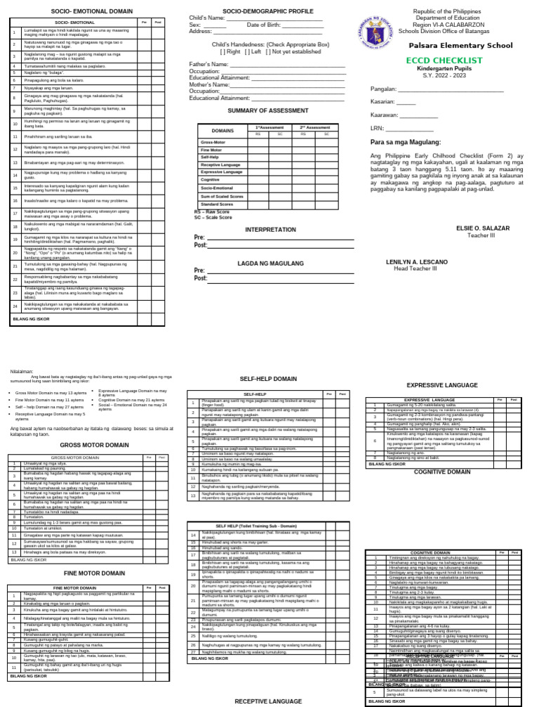 Ecd Checklist | PDF