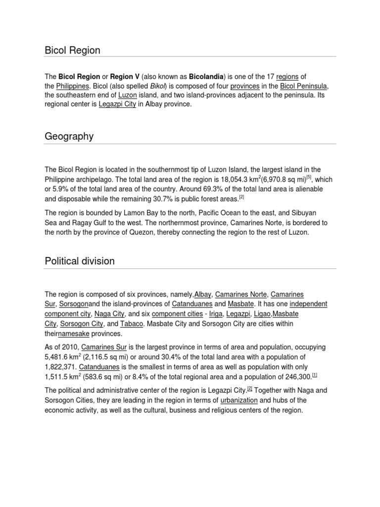 Bicol Region | PDF | Languages