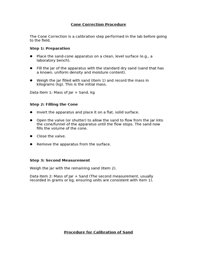 Cone Correction Procedure | PDF