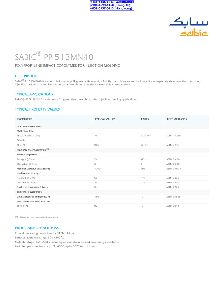 Sabic PP 513mn40 | PDF