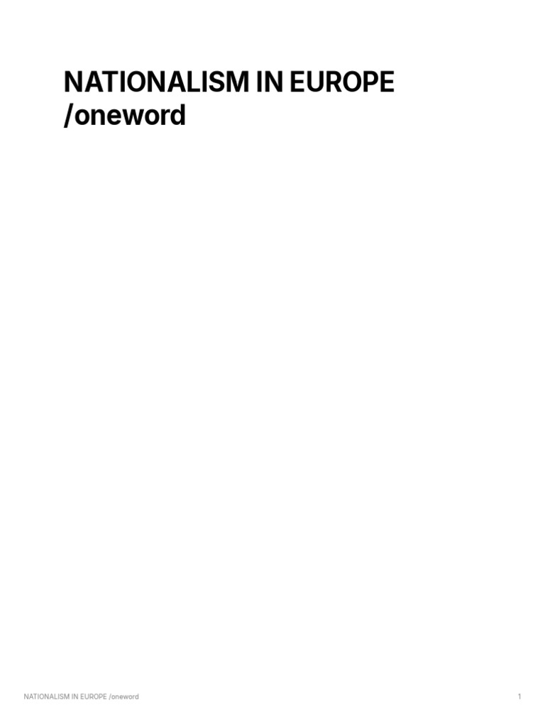 CH 2 Ncert Class 10 History - NATIONALISM - IN - EUROPE - Oneword | PDF