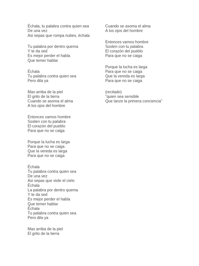 Cancion Tu Palabra | PDF