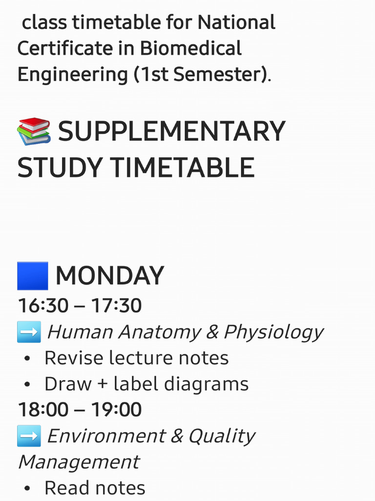 Study Timetable | PDF