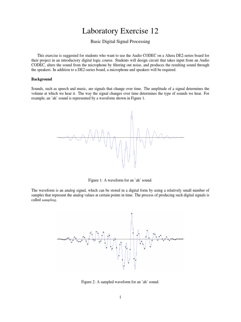 Laboratory Exercise 12: Basic Digital Signal Processing | PDF | Digital ...