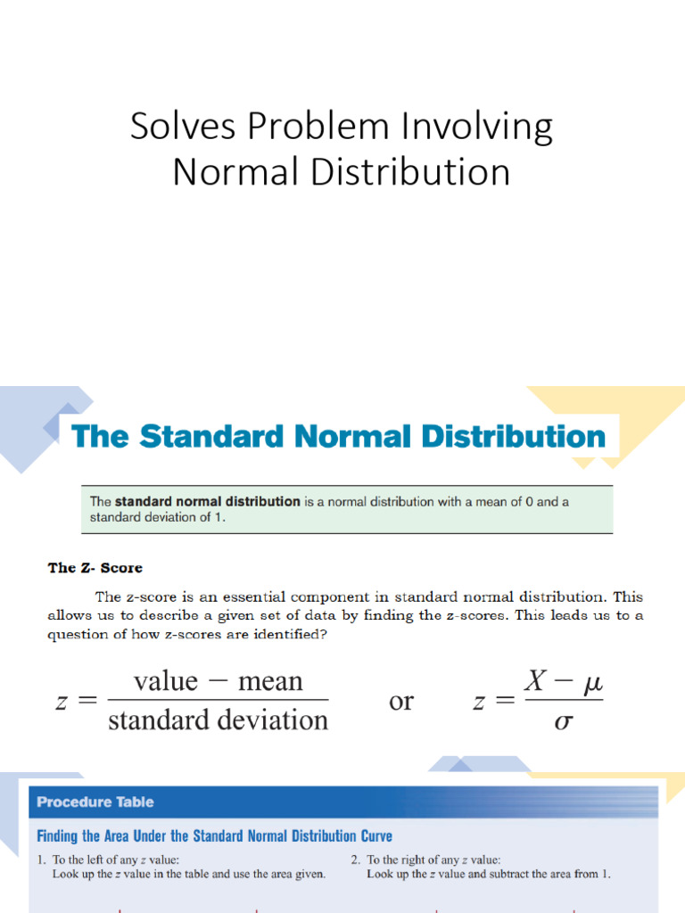 3.15. Solve Problems Involving Normal Distribution | PDF