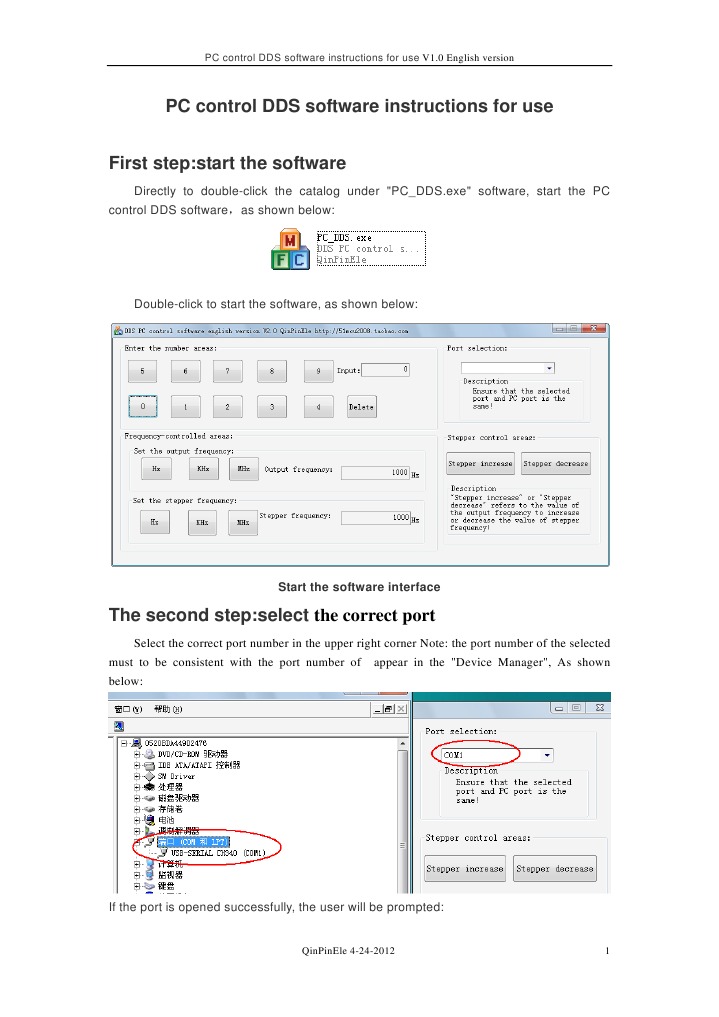 PC Control DDS Software and Instructions For Use | PDF | Personal ...