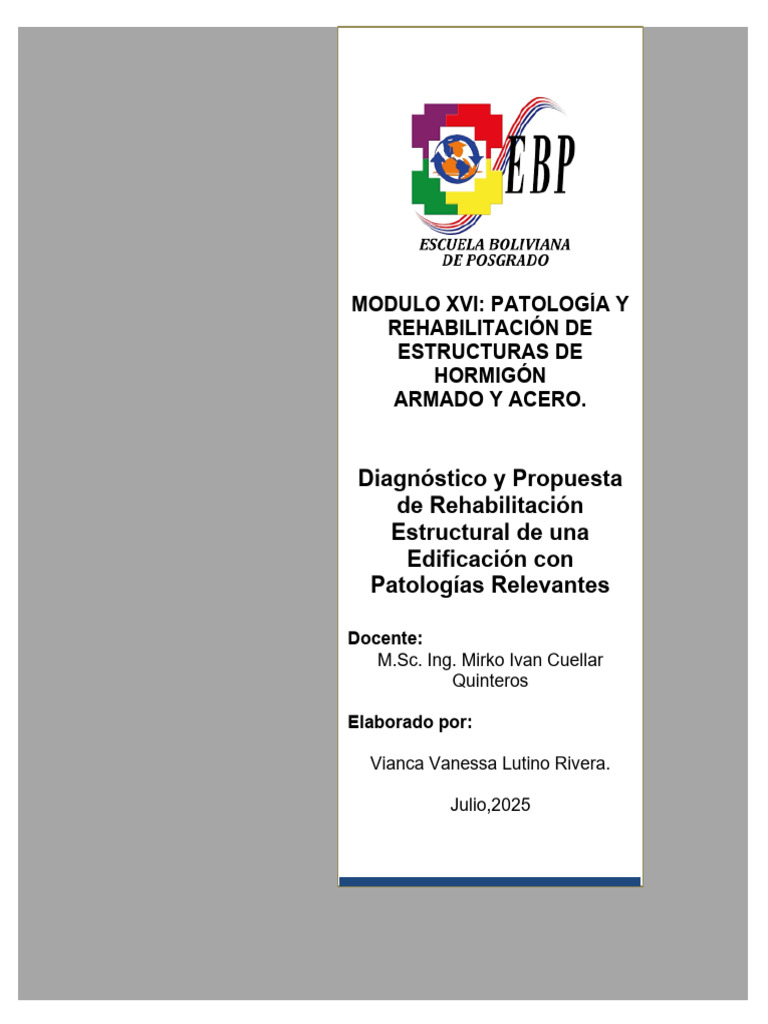 Informe Patologico - Vianca Lutino 1 | PDF | Hormigón | Acero