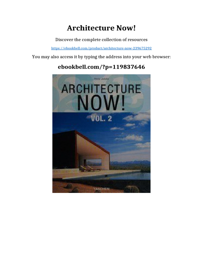 Architecture Now! Ready To Read | PDF