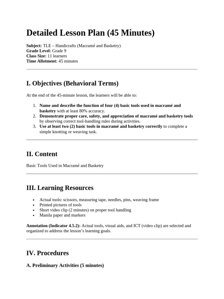 Suggested Detailed Lesson Plan | PDF | Educational Assessment | Learning