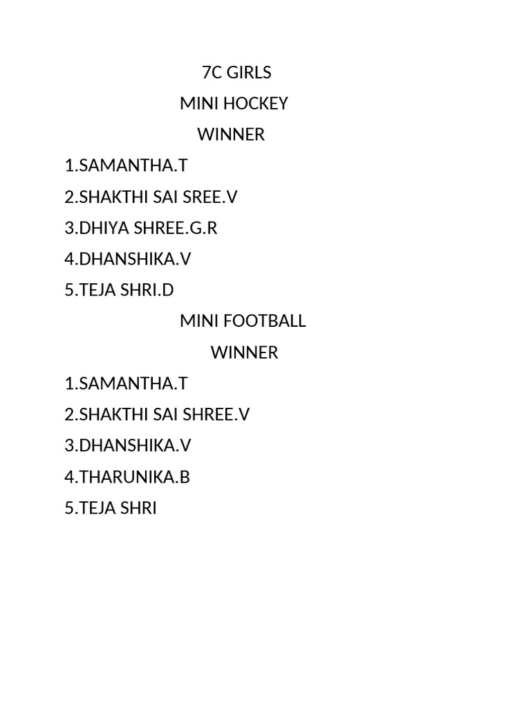 7C Girls | PDF