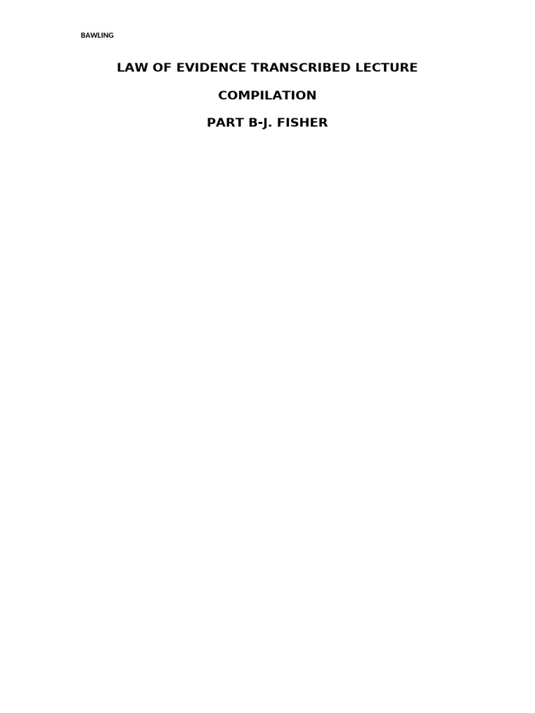 Law of Evidence Compilation. | PDF | Evidence (Law) | Hearsay