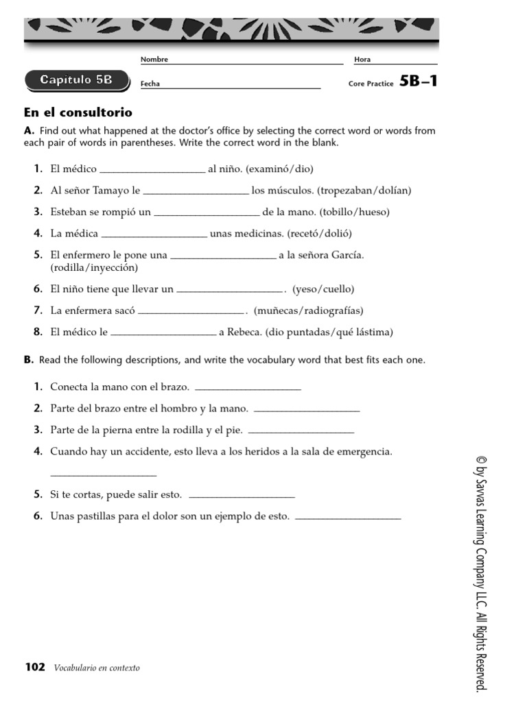Realidades 2 5B Core Practice | PDF