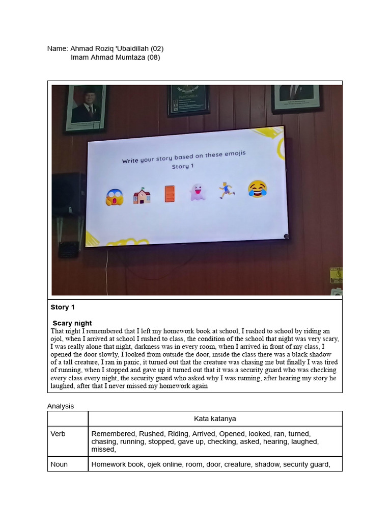 Write Story Based On Emojis | PDF