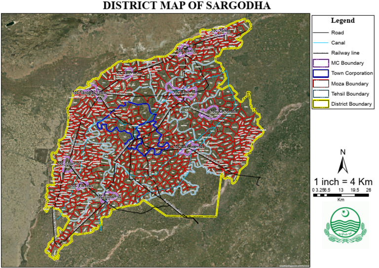 DISTRICT Map of Sargodha-1 | PDF