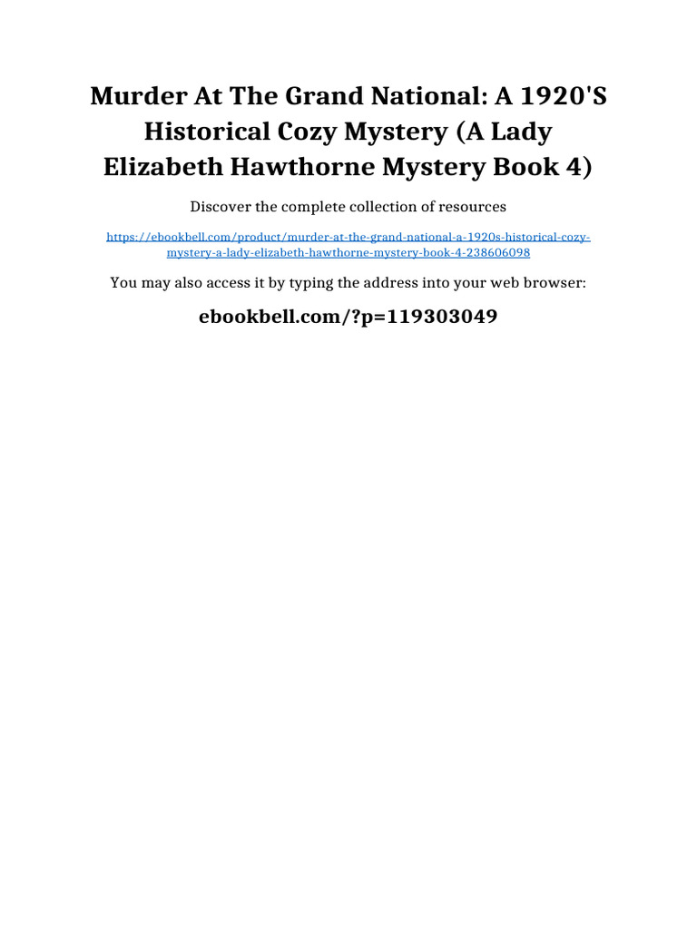 Murder at The Grand National: A 1920's Historical Cozy Mystery (A Lady ...